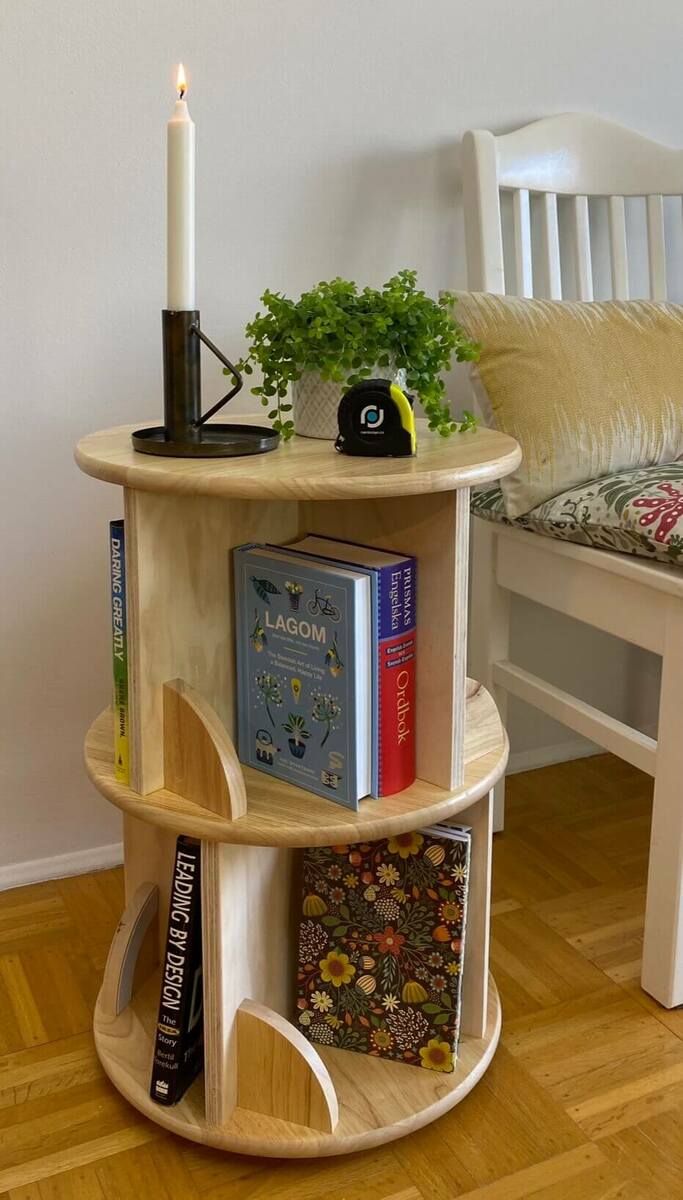 Create a Stunning Rotating Kids Bookcase with Three IKEA SNUDDA