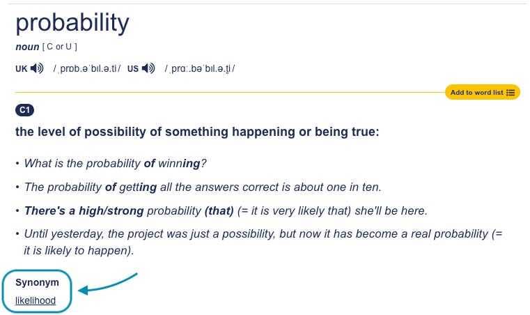 Probability vs. Likelihood