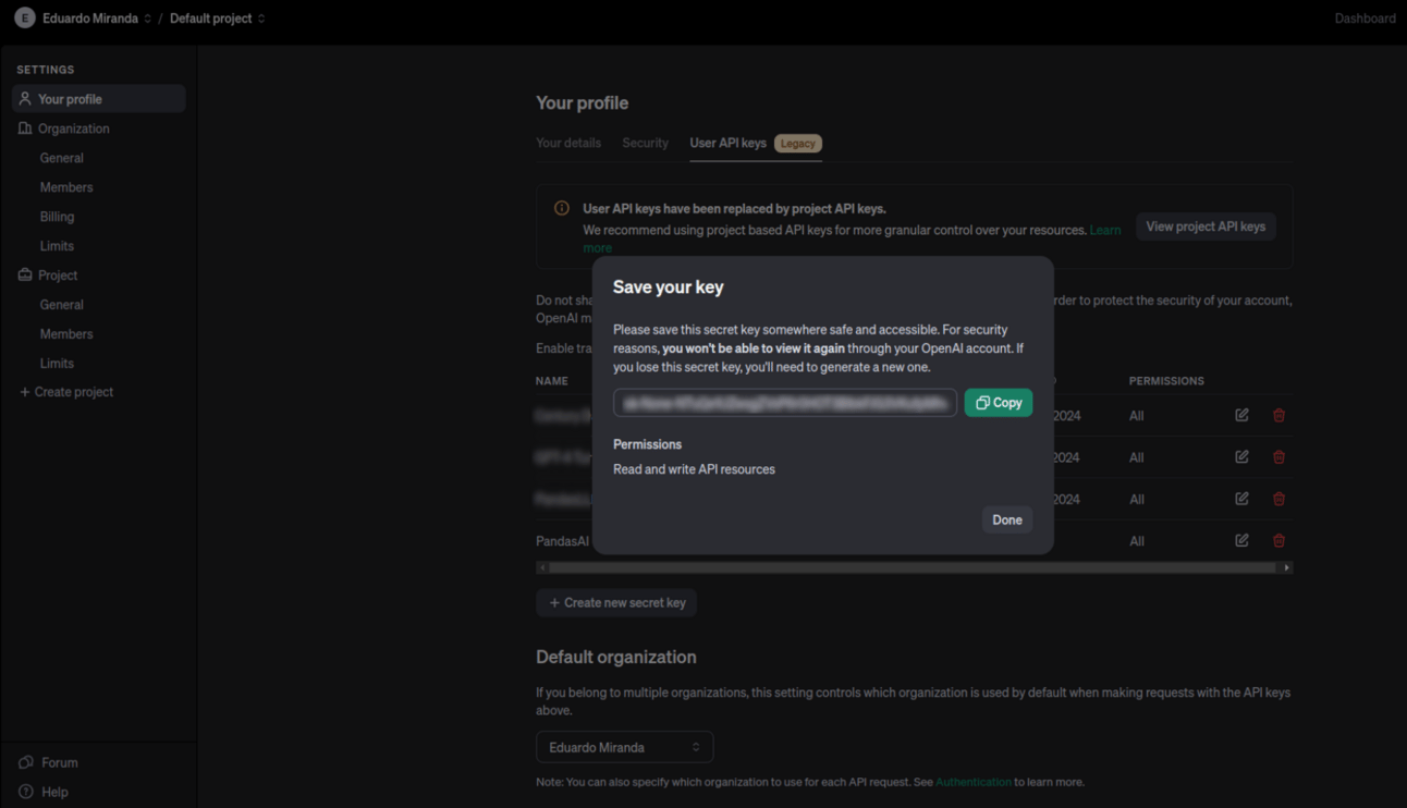 How to create OpenAI API keys