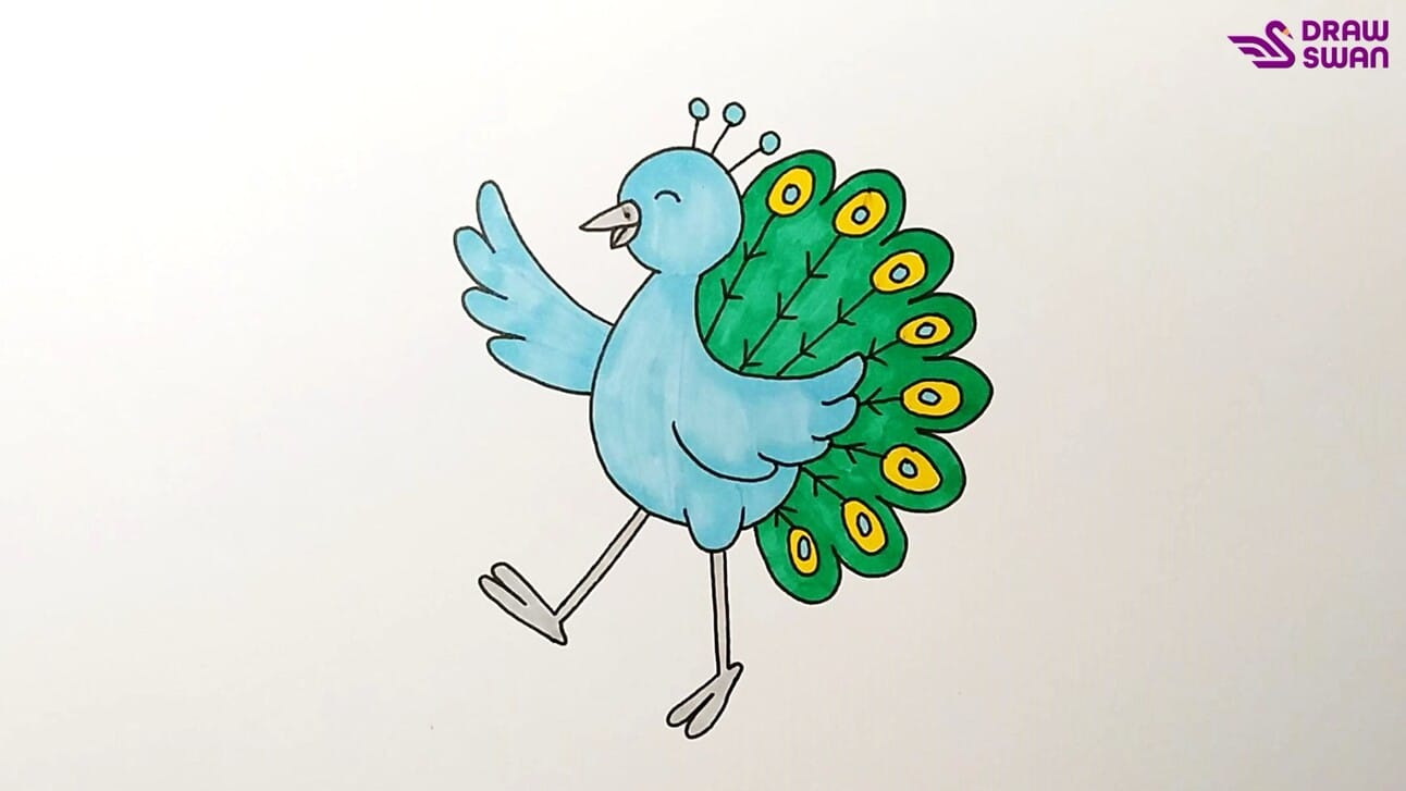 easy peacock drawing